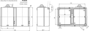 ABB Praktik dvojzásuvka IP44 šedá 5518-2069 S pro průběžnou montáž