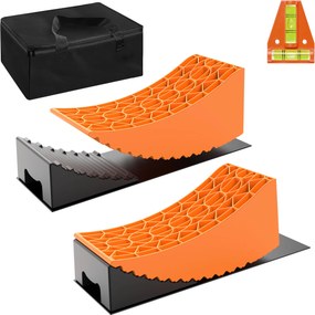 Vyrovnávací nájezdový klín Wiltec – 42,4 × 17 × 17,4 cm, 20,7 × 17 × 9,6 cm, sada 2 ks (65599)