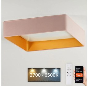 Brilagi-LED Stmívatelné svítidlo VELVET SQUARE LED/36W/230V Wi-Fi Tuya+DO růžová