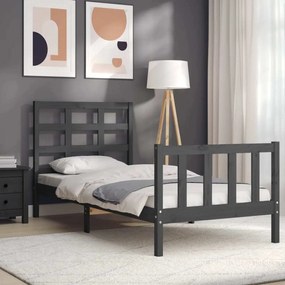 vidaXL Rám postele s čelem 90 x 190 cm masivní dřevo [3192068] Barva: Přírodní