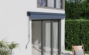 Elektrická markýza s LED osvětlením BestBerg BBSU-EL395CG / 395 x 300 cm / šedá