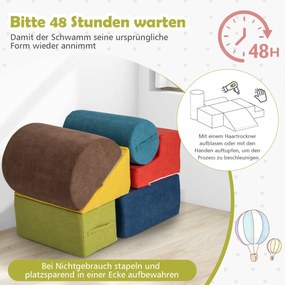 Costway 6-dílná. Měkké stavební bloky pro lezení a prolézání Pěnové stavební