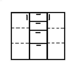 Komoda REA OTTAWA UP 3 Dekor: GRAPHITE