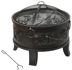 Compass Přenosné ohniště na dřevo s roštem černá/patina CP0010
