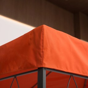 Outsunny náhradní střecha pavilonu 3x4m pro kovový pavilon zahradní pavilon párty stan polyesterový zahradní stan v rezavě červené barvě |
