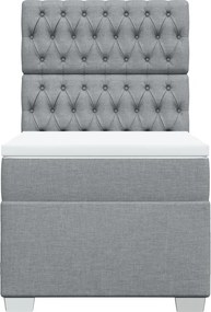 Box spring postel s matrací světle šedý 100 x 200 cm textil 3290406