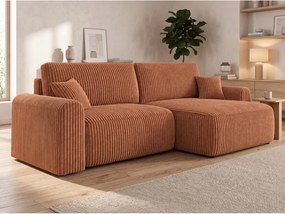 Rozkládací oboustranná sedací souprava do L NORDEN TILIA 250x140 cm, terakotová