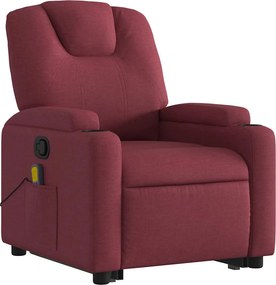 Zvedací masážní polohovací křeslo vínové textil 3204383