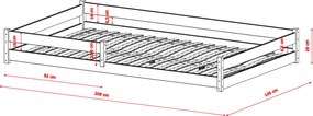 Dětská Montessori postel z masivu borovice ALICE - 200x120 cm - BÍLÁ