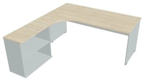 Sestava stolu a skříně pravá 180 cm - Hobis Gate GE 1800 H P Dekor stolové desky: akát, Dekor lamino podnože: šedá