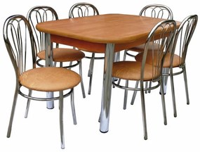 Rozkládací jídelní stůl HUBERT (bez židlí) Metpol 120-160/74/80 Barva: satyna