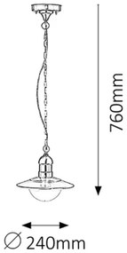 Rabalux 8764 - Venkovní závěsné svítidlo OSLO 1xE27/60W IP44