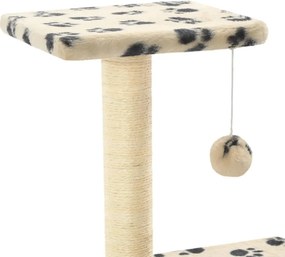 Škrabadlo pro kočky sisalové sloupky 65 cm béžové s potiskem 170549