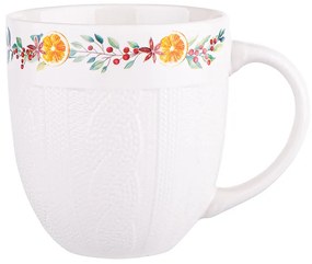 Bílý porcelánový hrnek, 500 ml, Winter Tea