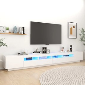 vidaXL TV skříňka s LED osvětlením 300x35x40 cm [3120178] Barva: Bílá
