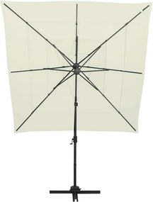 4stupňový zahradní slunečník hliníková tyč pískový 250 x 250 cm 313820