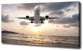 Wallmuralia Foto obraz na plátně Letadlo and mořem 100x50
