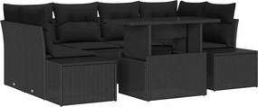 Set pohovek 7 ks Černá polyratan 3349119