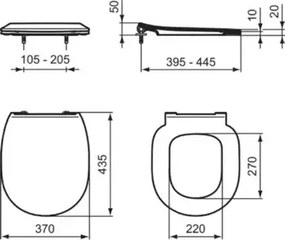Ideal Standard Connect Space - WC sedátko | bílá