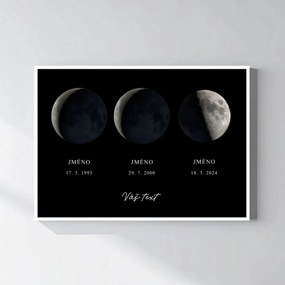 Personalizovaný magický fotoobraz v rámu - 50 x 70 - měsíční fáze rodiny