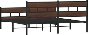Kovový rám postele bez matrace hnědý dub 180 x 200 cm 3308478