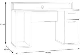 Psací stůl s podsvícením IVAR bílá