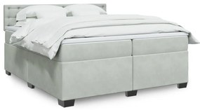 Box spring postel s matrací světle šedá 200x200 cm samet 3286414