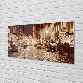 akrylový obraz Gdańsk Staré Město Noční 125x50 cm