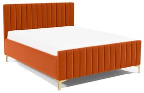 Eka Čalouněná postel SUTRA+ 180x200 cm Barva látky Trinity: (2325) Okrová, Úložný prostor: S dřevěným rámem úložného prostoru