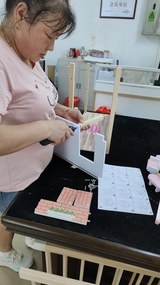 AIYAPLAY Dřevěný domeček pro panenky pro děti, vysněný domeček pro dívky, 3 patra s balkónem, schodištěm a 10 doplňky, růžový