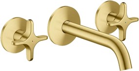 Axor One - Umyvadlová baterie pod omítku, s výpustí, 3-otvorová instalace, EcoSmart, kartáčovaná mosaz 48130950