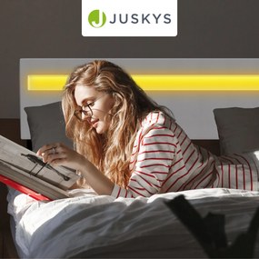 Juskys Čalouněná postel Lissabon s LED osvětlením Barva: tmavě šedá