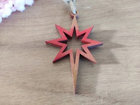 Vánoční dekorace hvězda Darja Růžová tmavá Ořech