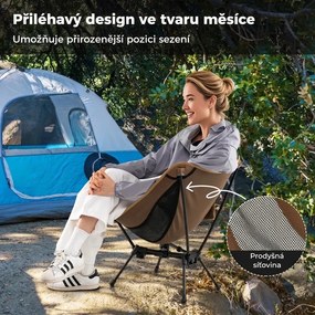 Kempingová židle skládací, hnědá NP12486CF
