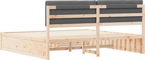 Rám postele s čalouněným čelem s čelo Tmavě šedá 200 x 200 cm 3398210