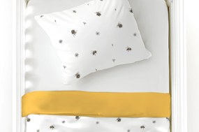 Bavlněné povlečení do postýlky Včelky - duo - medově žluté Velikost: 95 x 130 + 45 x 65