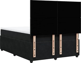 Box spring postel s matrací černá 160x200 cm samet 3292378