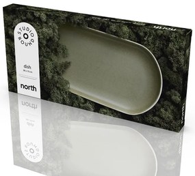 Studio Round Kameninový servírovací tác North 38 x 19 cm White/Matte Moss