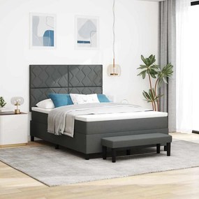 Postel s boxspringem s čelo Tmavě šedá 140 x 200 cm textil 3344150