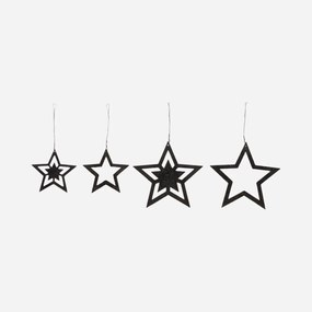 Vánoční ozdoby Stars Black - set 4 ks House Doctor