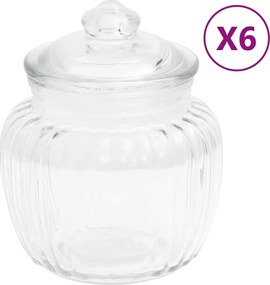 vidaXL Dózy na potraviny 6 ks 500 ml sklo [150712]
