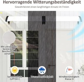 Costway Stříška na přední dveře Průhledná klenutá stříška z – černý