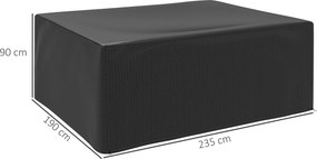 Outsunny nepromokavý kryt na zahradní nábytek, odolný proti UV – ochranná PE plachta pro zahradní stoly a terasový nábytek, obdélníkový 235 x 190 x 9…