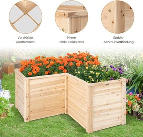 Costway Zvýšená postel Dřevěný truhlík na rostliny na balkóně Zahradní terasa