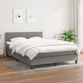 Box spring postel s matrací tmavě šedý 140 x 190 cm textil,  3139970