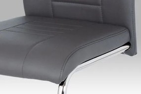 Autronic Moderní jídelní židle Jídelní židle, šedá koženka / chrom (HC-955 GREY)