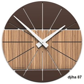 Designové hodiny 10-029 natur CalleaDesign Benja 35cm (více variant dýhy) Dýha černý ořech - 85