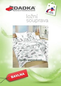 Dadka Povlečení bavlna Agáta mentolová na bílém  140x200, 70x90 cm