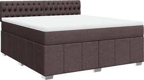 Box spring postel s matrací tmavě hnědá 180x200 cm textil 3289457