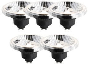 Sada 5 3-krokově stmívatelných LED žárovek GU10 111mm 10,5W 770 lm 3000K